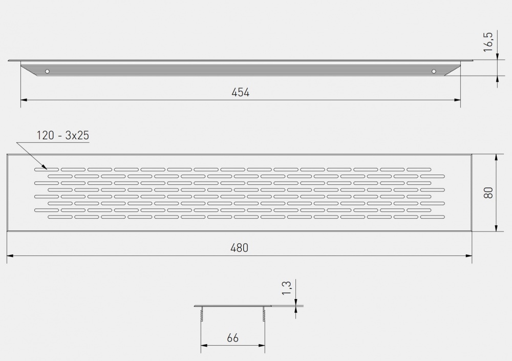 Plinth Air Heat Vent Grill System 480 x 80 mm - solmer.co.uk